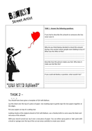 Banksy "Girl With Balloon" Worksheet & Stencil Template | Teaching ...