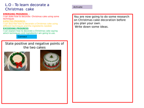 Christmas cake lessons and work sheets | Teaching Resources