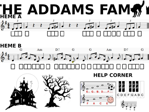 The Addams Family (Easy Cover) | Teaching Resources