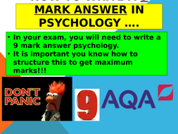 9 MARK EXAM QUESTION PLANNING SHEETS - GCSE AQA PSYCHOLOGY (9-1 ...