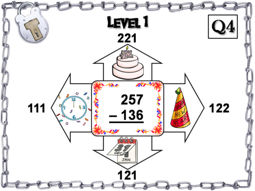 Triple Digit Addition and Subtraction Game: Math Escape Room New Year's ...