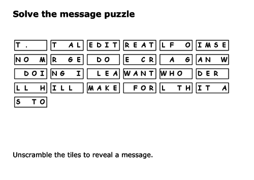 Solve the message puzzle from Andrew Carnegie | Teaching Resources