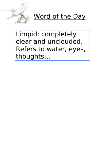 Word of the Day Starters | Teaching Resources
