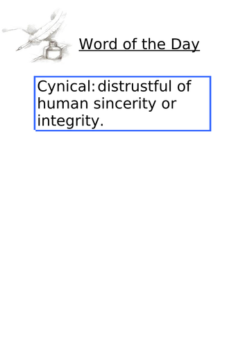 Word of the Day Starters | Teaching Resources