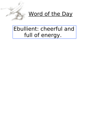 Word of the Day Starters | Teaching Resources