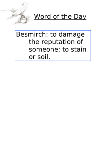 Word of the Day Starters | Teaching Resources