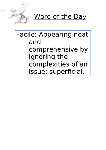 Word of the Day Starters | Teaching Resources