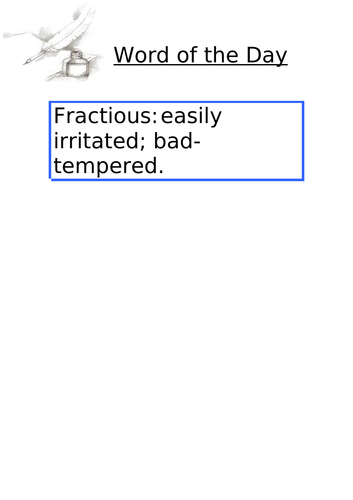 Word of the Day Starters | Teaching Resources