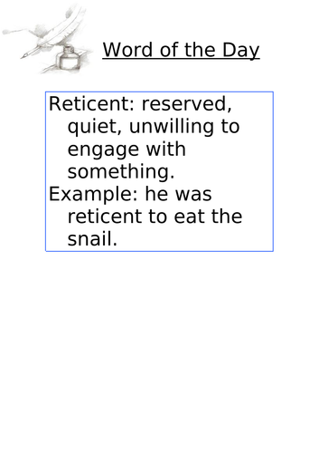 Word of the Day Starters | Teaching Resources