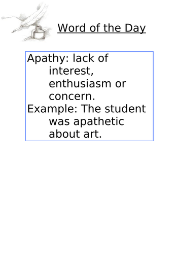 Word of the Day Starters | Teaching Resources