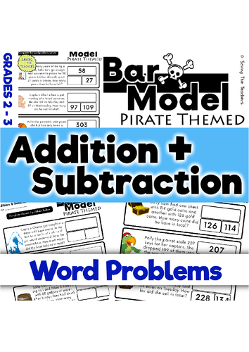 Pirates: Addition and Subtraction Bar Model Word Problems - Years 3 and ...