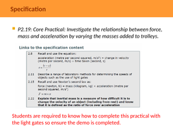 Investigating Force and Acceleration Practical - CP2 (GCSE 9-1 Physics ...