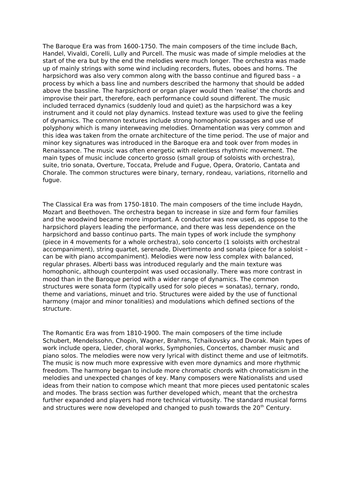 Introduction to Baroque, Classical and Romantic music for GCSE Music ...