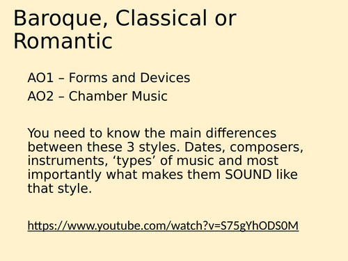 Introduction to Baroque, Classical and Romantic music for GCSE Music ...