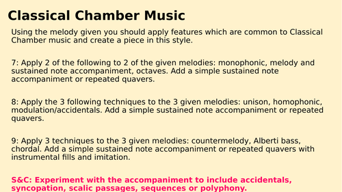 Chamber Music Composition Eduqas GCSE Music | Teaching Resources