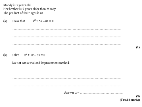 Huge Set of GCSE Maths Higher Quadratics Exam Questions | Teaching ...