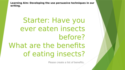 Argue, persuade and advise: Can eating insects save the world ...