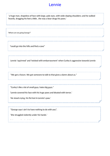 'Of Mice and Men' WJEC 20 mark character essays revision | Teaching ...