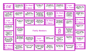 Family Members Legal Size Text Board Game | Teaching Resources