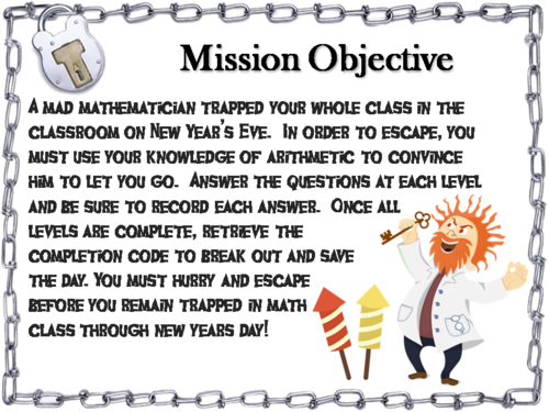 Missing Addends Addition and Subtraction Activity: New Year's Escape ...