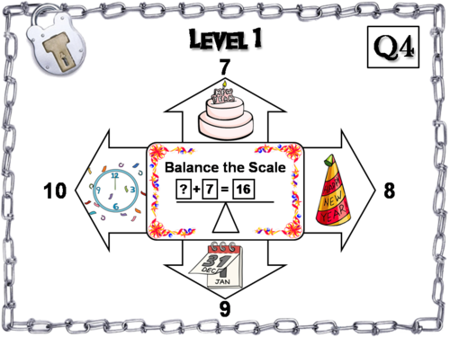 Missing Addends Addition and Subtraction Activity: New Year's Escape ...