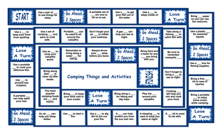 Camping Things and Activities Legal Size Text Board Game | Teaching ...