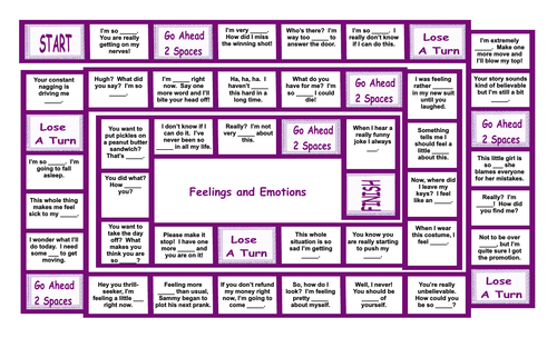 Feelings and Emotions Legal Size Text Board Game | Teaching Resources