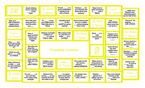 Friendship Activities Legal Size Text Board Game | Teaching Resources