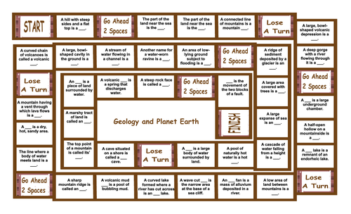 Geology and Planet Earth Legal Size Text Board Game | Teaching Resources