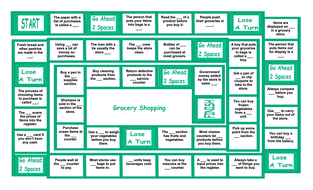 Grocery Shopping Legal Size Text Board Game | Teaching Resources