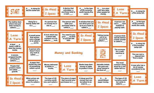 Money and Banking Legal Size Text Board Game | Teaching Resources