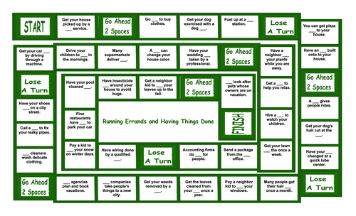 Running Errands and Having Things Done Legal Size Text Board Game ...
