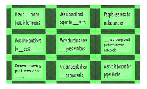 Art Forms Legal Size Text Card Game | Teaching Resources