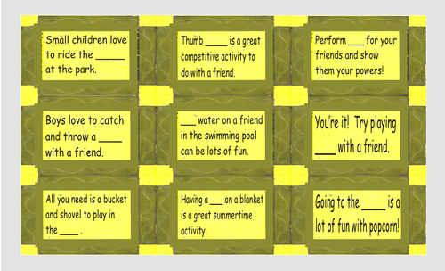 Friendship Activities Legal Size Text Card Game | Teaching Resources