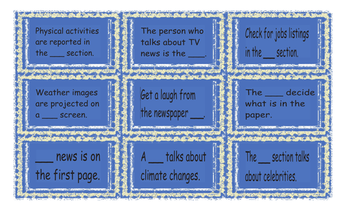 News Media Legal Size Text Card Game | Teaching Resources