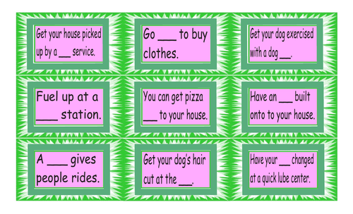 Running Errands and Having Things Done Legal Size Text Card Game ...