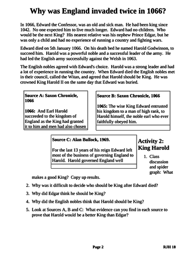 1066: Contenders for the Throne | Teaching Resources