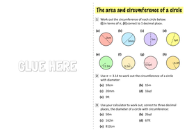 The area and circumference of a circle by cparkinson3 | Teaching Resources