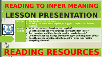 INFERRING MEANING LESSON PRESENTATION by john421969 | Teaching Resources