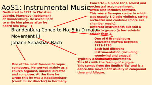 Bach Brandenburg Edexcel GCSE Music Set Work Analysis | Teaching Resources