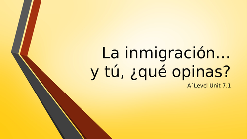 Spanish A'Level Year 2 Unit 1 La Inmigración | Teaching Resources