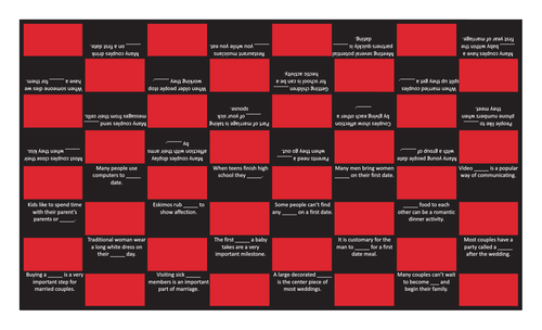 Dating and Marriage Legal Size Text Checkers Game | Teaching Resources