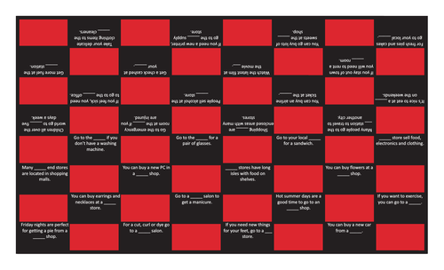 Places and Buildings Legal Size Text Checkers Game | Teaching Resources