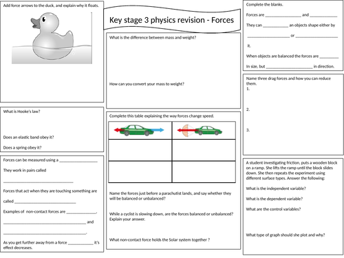 KS3 physics activate revision | Teaching Resources