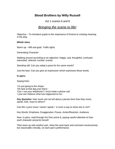 Blood Brothers Complete Scheme of Work PPTs and Worksheets | Teaching ...