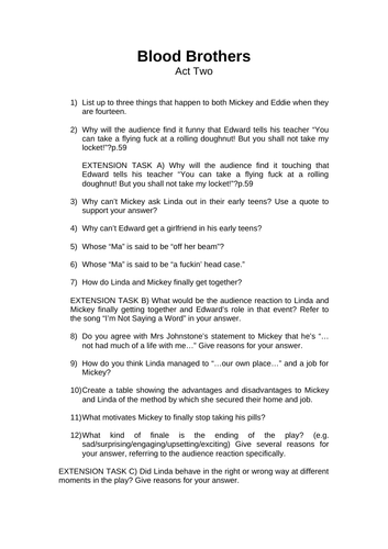 Blood Brothers Complete Scheme of Work PPTs and Worksheets | Teaching ...