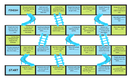 People Descriptions Legal Size Text Chutes and Ladders Game | Teaching ...