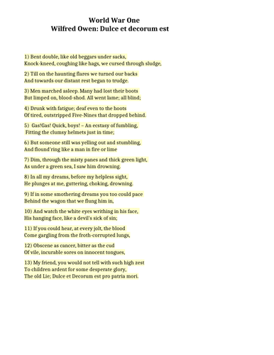 WW1 remembered in poetry and art | Teaching Resources