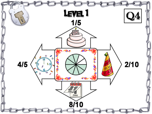 New Year's Escape Room Math: Simplifying Fractions Game; 4th 5th 6th ...