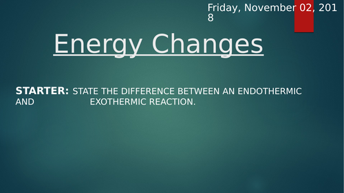 Atoms and Ions Revision and Energy Changes Practical | Teaching Resources